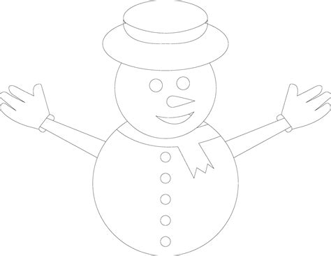Snowman Wearing Hat And Scarf And Open Arms 24839080 Vector Art At Vecteezy