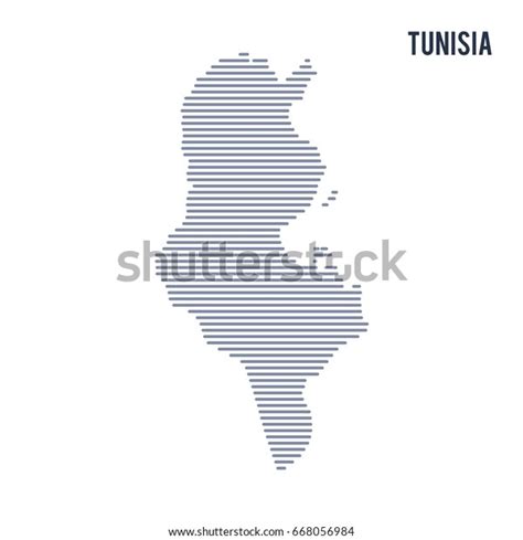 Vector Abstract Hatched Map Tunisia Lines Stock Vector Royalty Free 668056984 Shutterstock