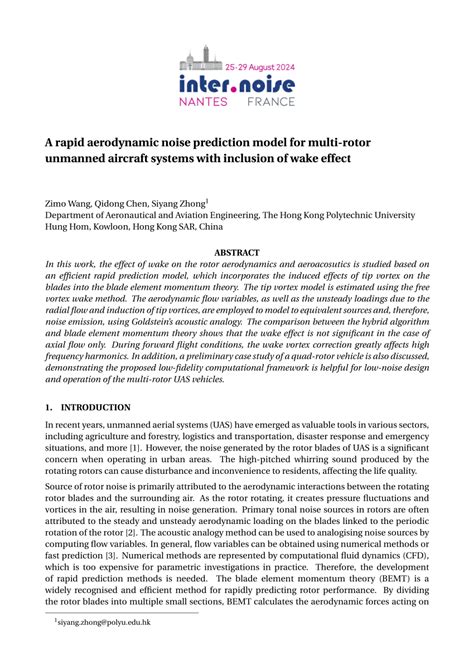 Pdf A Rapid Aerodynamic Noise Prediction Model For Multi Rotor Unmanned Aircraft Systems With