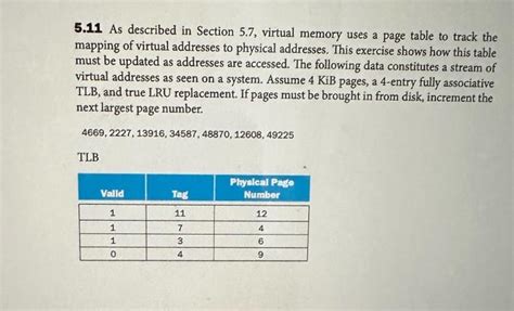 solved 5 11 as described in section 5 7 virtual memory uses