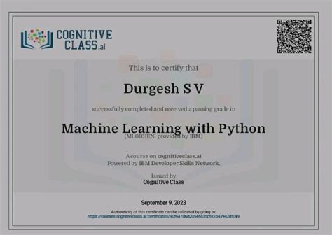 Durgesh S V On Linkedin I Successfully Completed Machine Learning With Python My Heartful Thanks