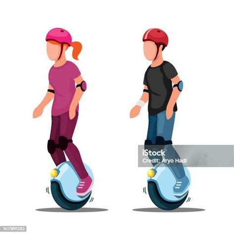 사람들은 전기 외발 자전거를 타고 전기 자동차 세트 일러스트 레이 션 벡터 전기 외발 자전거에 대한 스톡 벡터 아트 및 기타 이미지 전기 외발 자전거 개인 장식품