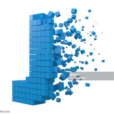 문자 J 모양의 데이터 블록 파란색 큐브버전 3d 픽셀 스타일 벡터 그림입니다 테크놀로지에 대한 스톡 벡터 아트 및 기타 이미지 테크놀로지 알파벳 J 3차원 형태