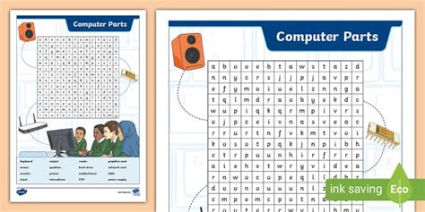 KS Computer Parts Word Search Computing Teacher Made