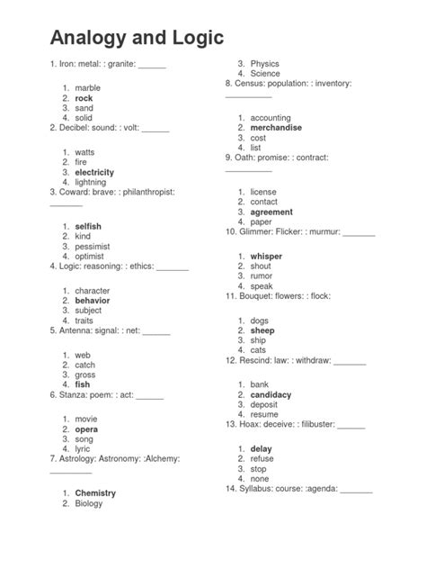 Cse Analogy Logic Pdf Physical Sciences