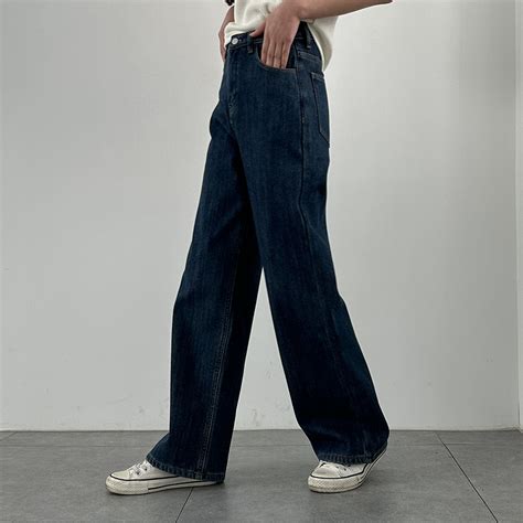 피치콩 융기모 S XL 편한사이즈 따숨진청 와이드데님팬츠