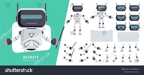 Robot Creator Kit Vector Set Design Stock Vector Royalty Free
