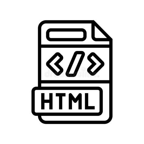 Html Datei Format Dokument Linie Symbol Vektorgrafik Vektor Abbildung