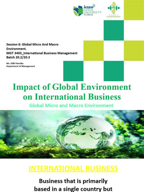 Session 6 Global Micro Macro Environment Pdf Economies Business