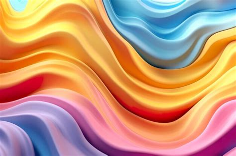 Premium Ai Image Abstract 3d Render Colorful Background Design With Soft Wavy Waves Modern