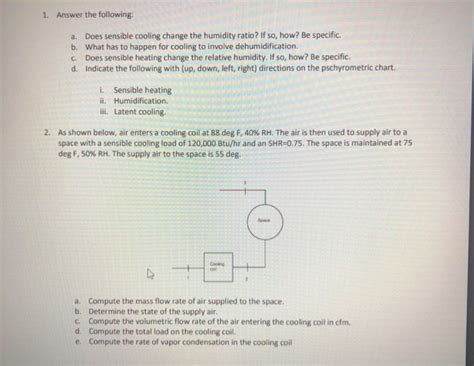 Solved 1 Answer The Following A Does Sensible Cooling