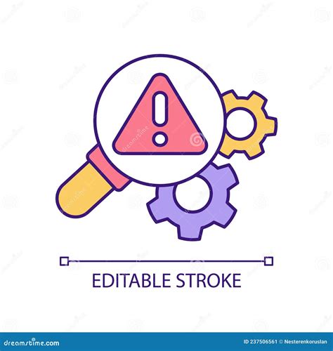Detecting Errors And Mistakes In Workflow Process Rgb Color Icon Stock