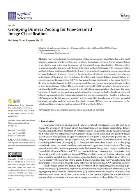 Pdf Grouping Bilinear Pooling For Fine Grained Image Classification