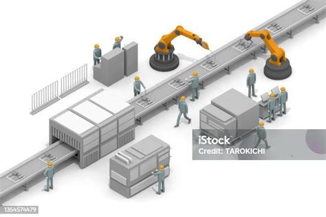 기계 작동 공장에서 일하는 사람들 로봇을 작동하는 사람 제조 작업 3차원 형태에 대한 스톡 사진 및 기타 이미지 3차원 형태 등측투영법 사람들 Istock
