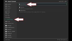 Choose Import Content Then Scan Directory
