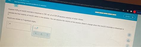 Solved Solving Limiting Reactant Problems In Solution