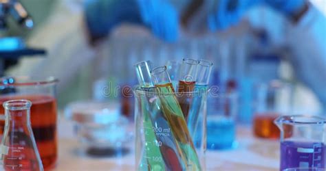 Colored Liquids In Test Tubes In Laboratory Stock Video Video Of Chemical Clinical 347978151