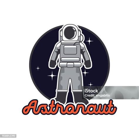 흰색 배경에 고립 된 우주 비행사 마스코트 아이콘입니다 벡터 일러스트레이션 과학에 대한 스톡 벡터 아트 및 기타 이미지 과학