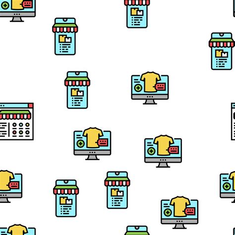 Shopping Online App Vector Seamless Pattern 10142527 Vector Art At Vecteezy
