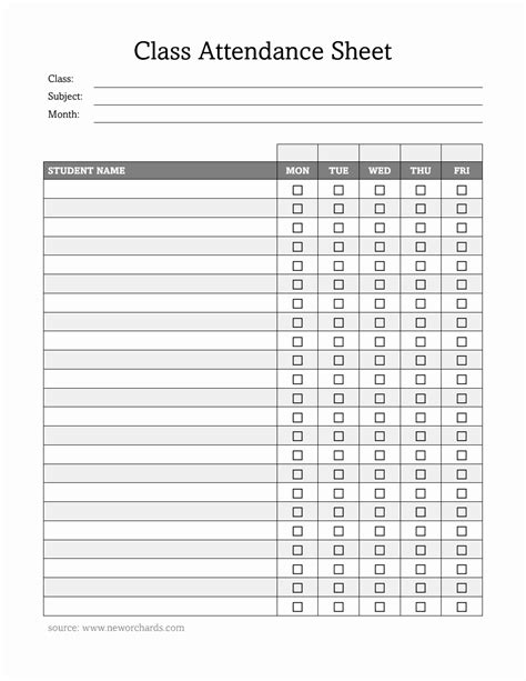 Free Attendance Sheet Templates Pdf Word Excel