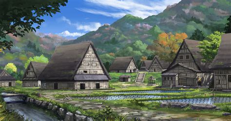 Old Asian Small Town High Quality Parallax Background 2d Textures