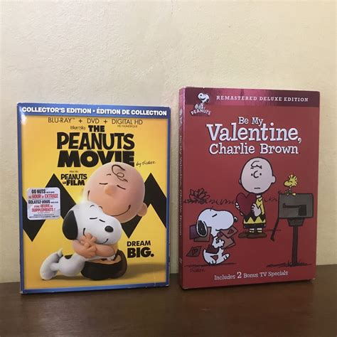 Lot Of 2 Peanut Charlie Brown Dvds Be My Valentine The Peanuts Movie