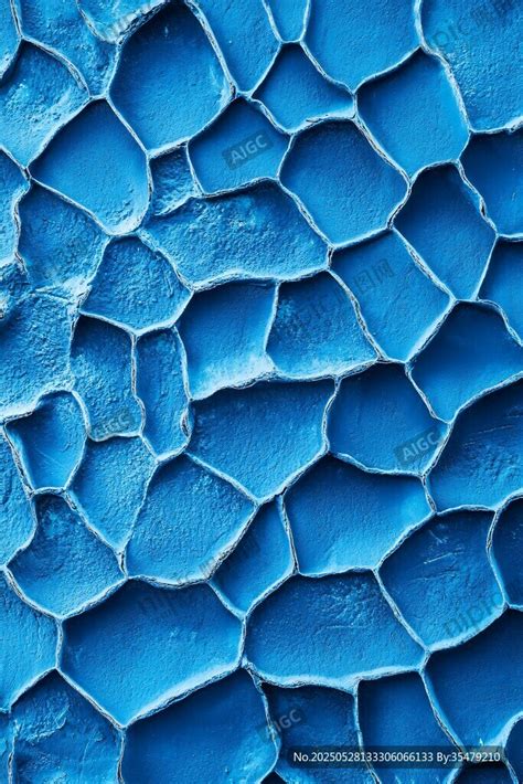 Ai创作图蓝色 龟裂 纹理 图案 背景 艺术 装饰 质感 几何 块状 色彩 表面 视 抽象 素材 昵图网