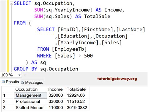 SQL Subquery