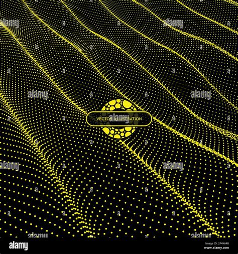 Array With Dynamic Particles Flowing Particle Waves Wavy Grid