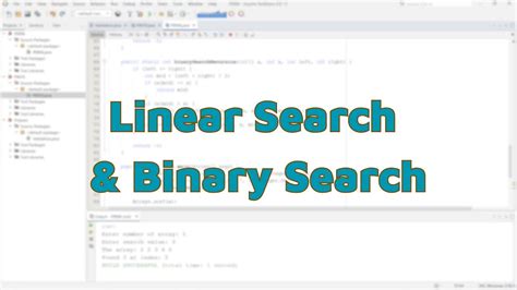 Lab211 Linear Search And Binary Search Youtube