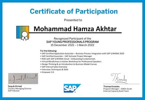 mohammad hamza akhtar on linkedin sap saps4hana sap se sapcertification associate