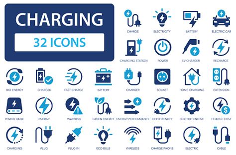 충전 아이콘 세트 기기 충전하기 에너지 충전 무선 충전 전기 자동차 조명 무선 기술에 대한 스톡 벡터 아트 및 기타 이미지 무선 기술 전기자동차 충전소 0명 Istock
