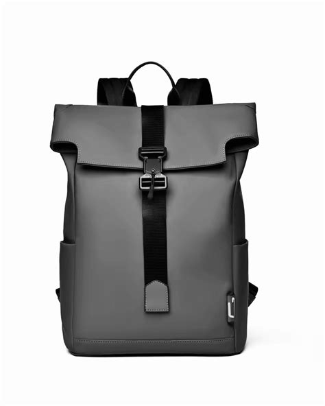 Consigned Flap Over Backpack In Grey Garmisland