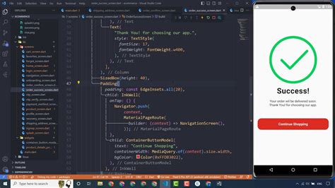 Order Success Screen Ui Design In Flutter Ep 13 Ecommerce Shopping App Youtube