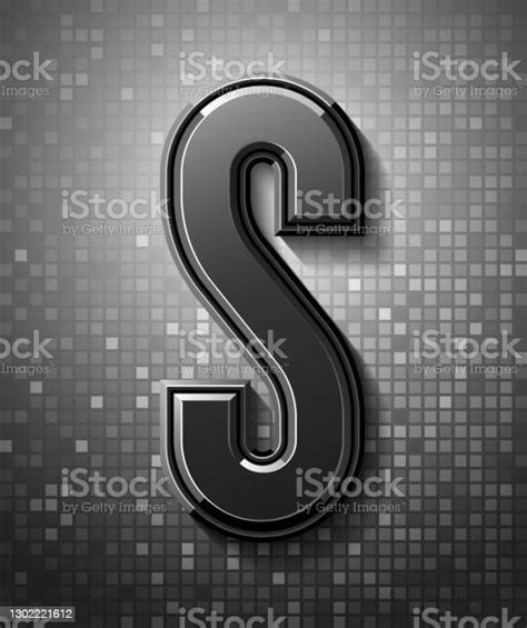 플레어 트렌디 한 응축 알파벳 산 세리프 픽셀 배경에 현대 Beveled 문자 S 모자이크 벡터 일러스트 10eps와 3d 어두운 글꼴 3차원 형태에 대한 스톡 벡터 아트