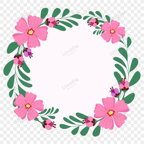 꽃과 손으로 그린 프레임 Png 일러스트 무료 다운로드 Lovepik