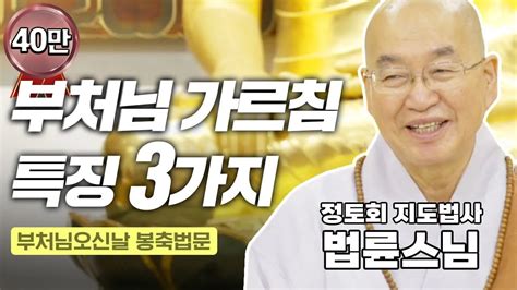 특집 인생 멘토 법륜스님이 알려주는 부처님 가르침의 특징 3가지 전 세계가 한국을 걱정하지 않도록 해야 2023년 부처님 오신날 봉축법문 Youtube