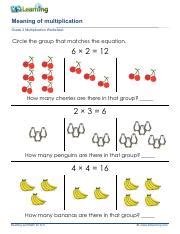 Grade 2 Multiplication Worksheet Understanding Multiplication Course Hero