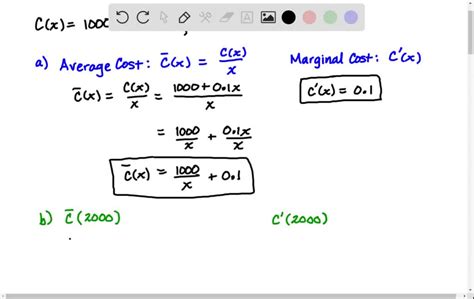 SOLVED Average And Marginal Cost Consider The Following Cost Functions A Find The Average Cost