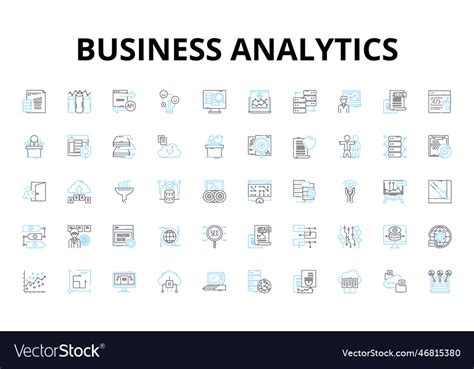 Business Analytics Linear Icons Set Data Driven Vector Image