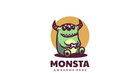 Monster Simple Mascot Logo 228603 Templatemonster