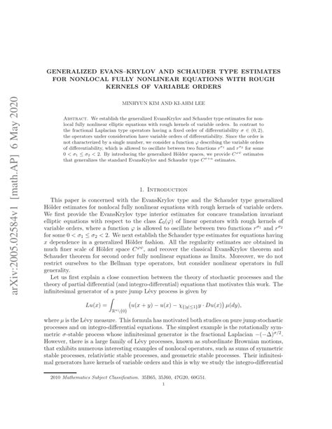 Pdf Generalized Evans Krylov And Schauder Type Estimates For