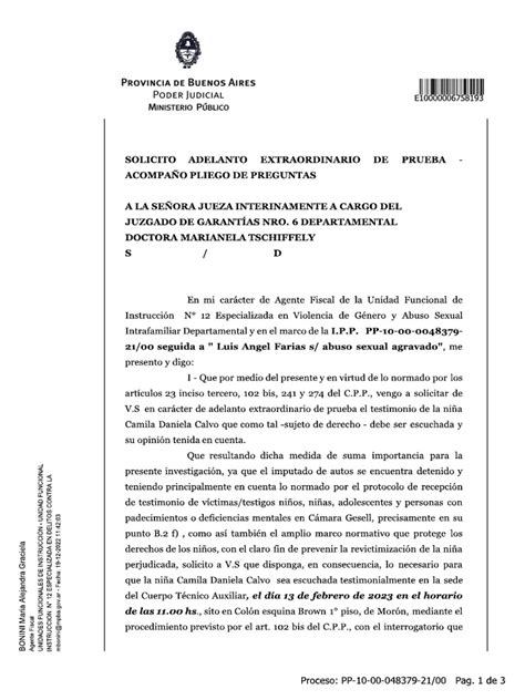 Farias Pide Pericia Y Da Puntos De Pericia Pdf