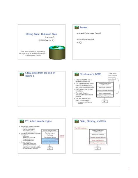 Pdf Structure Of A Dbms Lecture 1cs186fa05lecs3disk1 2 0 100
