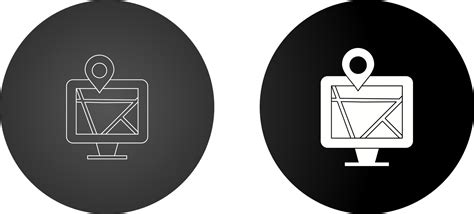 Map On Monitor Vector Icon Vector Art At Vecteezy