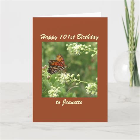 Happy 101st Birthday Greeting Card Butterfly Zazzle