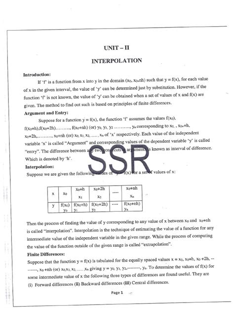 unit ii interpolation pdf