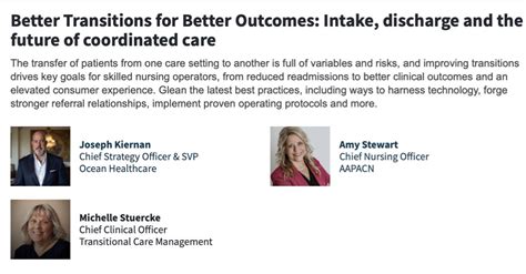Our Chief Clinical Officer Michelle Stuercke Will Be A Panelist At The Transitional Care