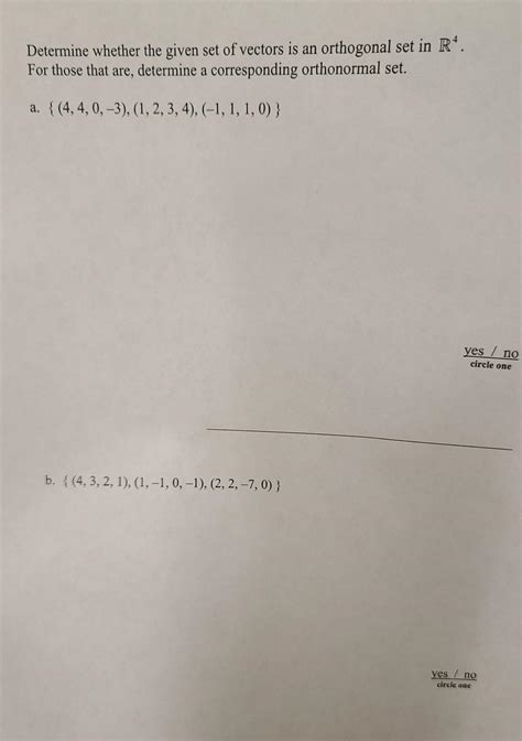 Solved Determine Whether The Given Set Of Vectors Is An Chegg Com