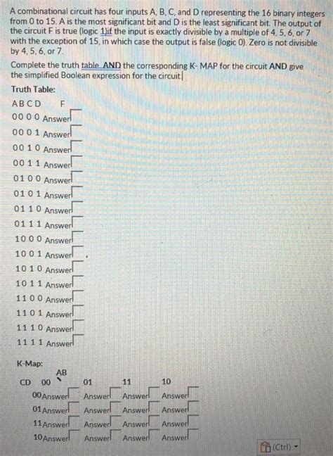 Solved A Combinational Circuit Has Four Inputs A B C And